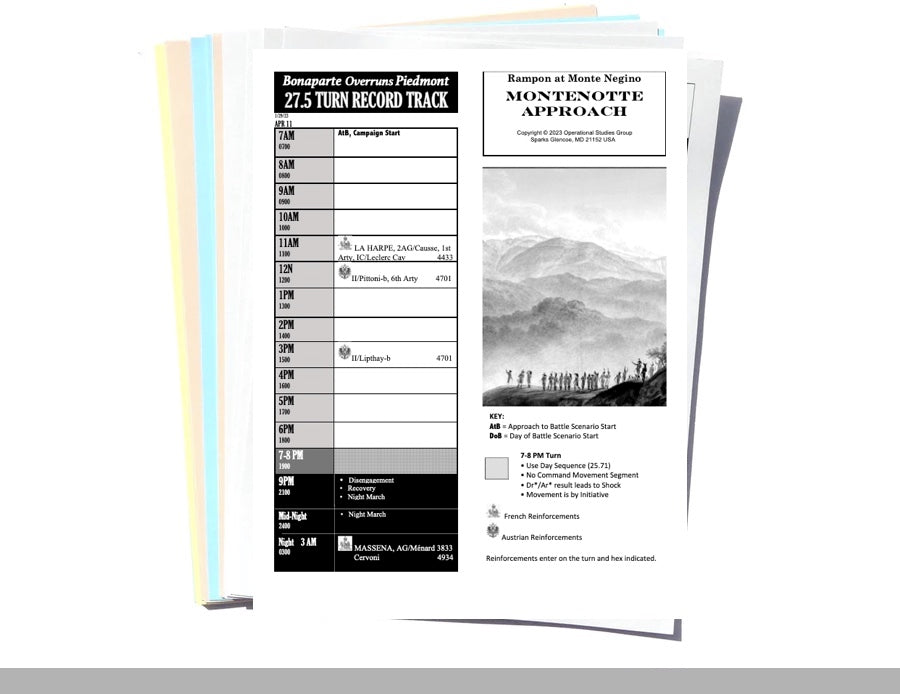 Bonaparte Overruns Piedmont Player Aid Cards – Operational Studies Group