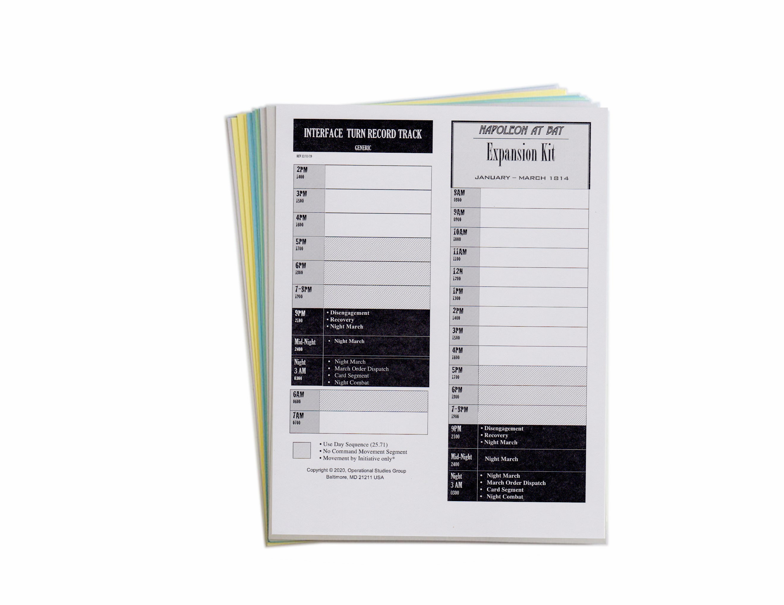 Napoleon at Bay Expansion Kit, Player Aid Cards – Operational Studies Group